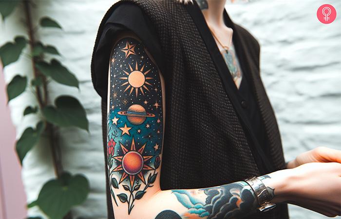 50 Creative Space Tattoo Ideas For Women To Try