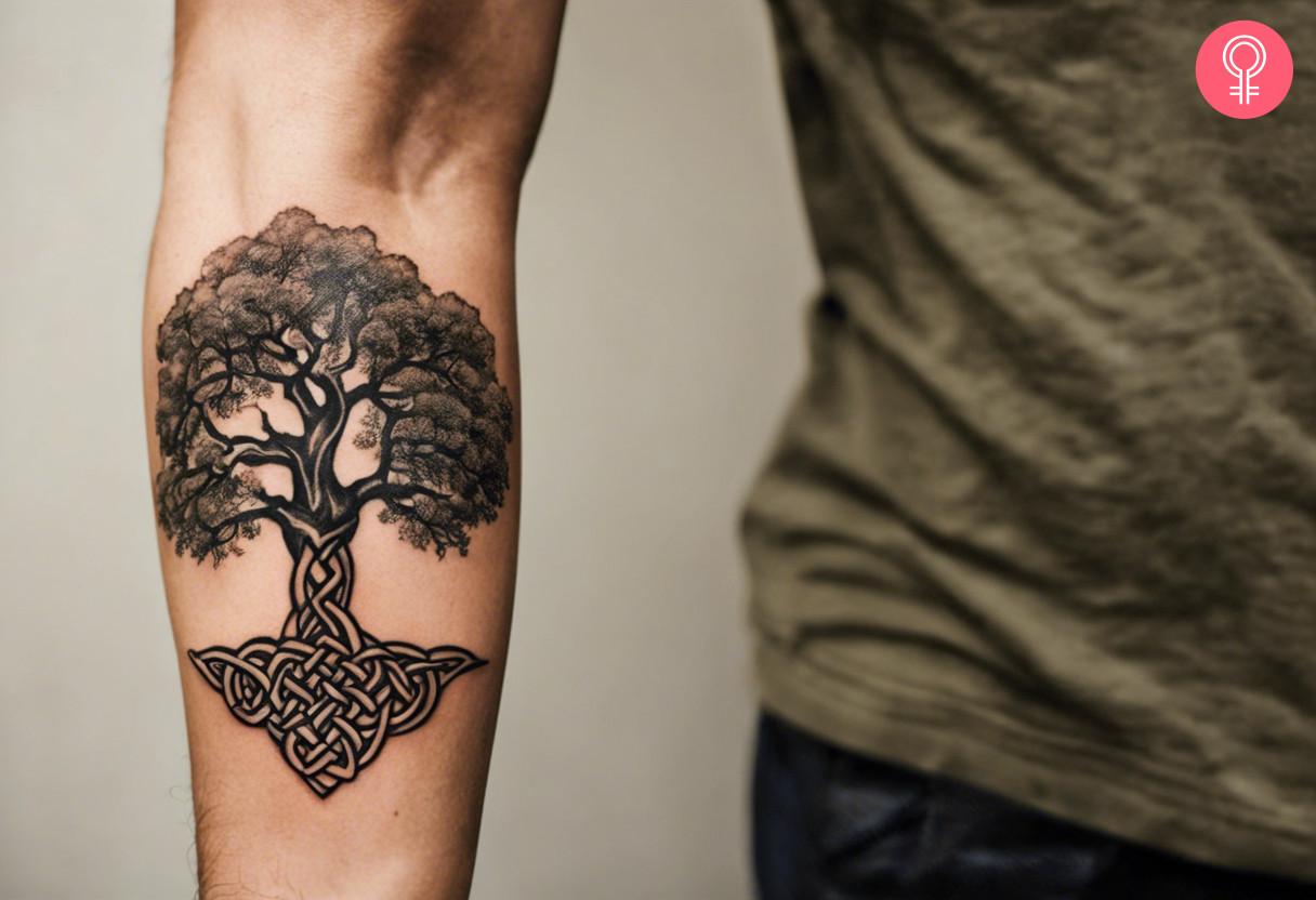 8 Oak Tree Tattoo Ideas Depicting Resilience & Stability