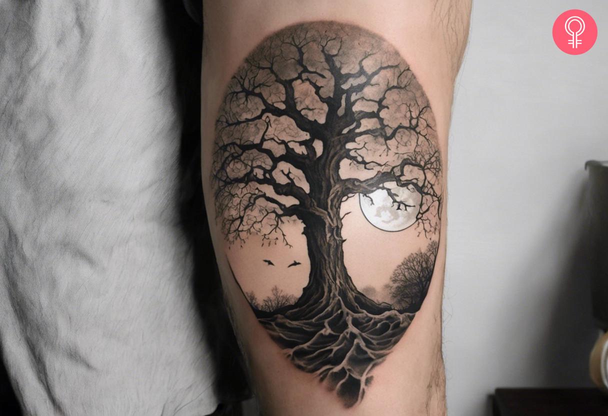 8 Oak Tree Tattoo Ideas Depicting Resilience & Stability